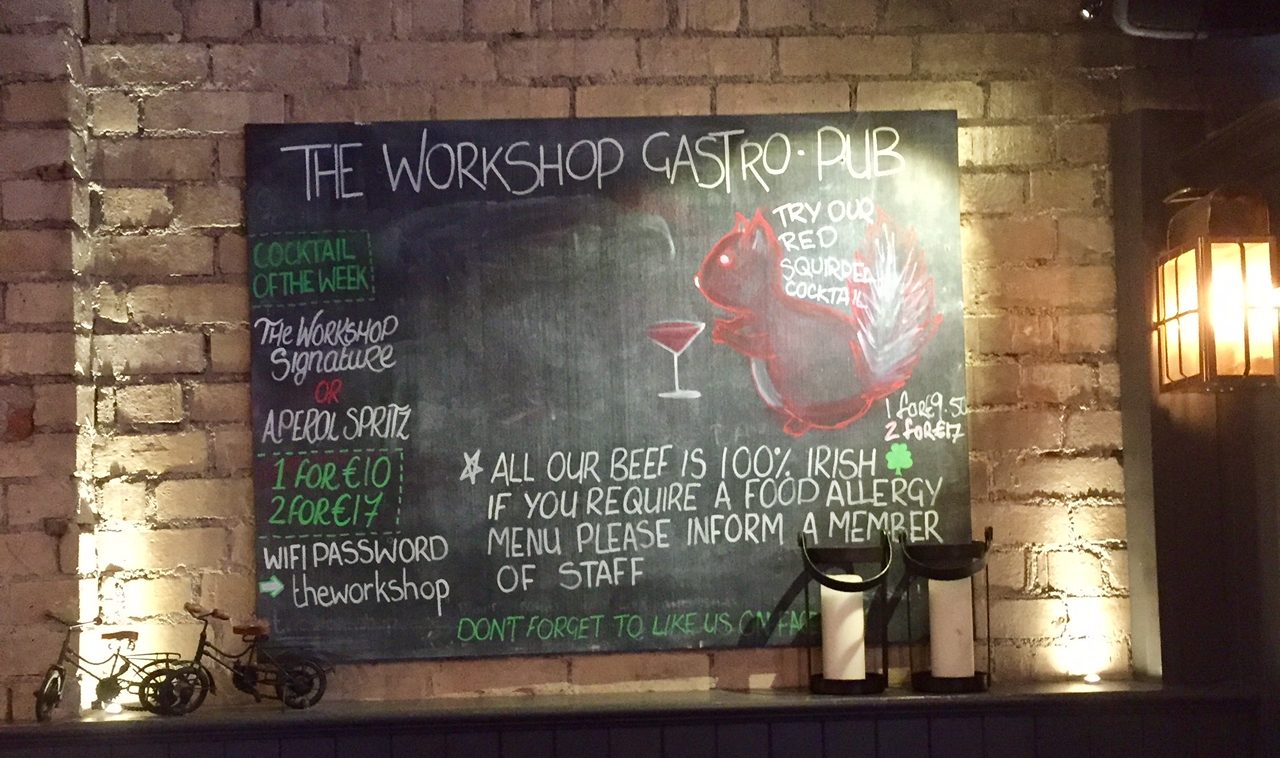 An Old Favourite Gets a Facelift: The Workshop Bar, Tara Street